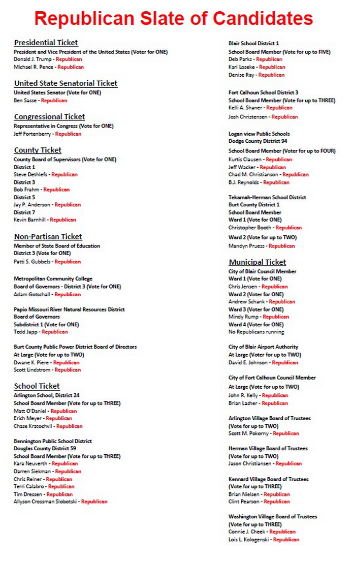 2020 GOP Slate for Washington County :: Washington County Republican Party